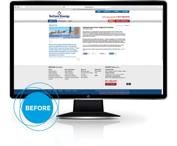 SoCore Energy Brand Revitalization — Website and Marketing Materials